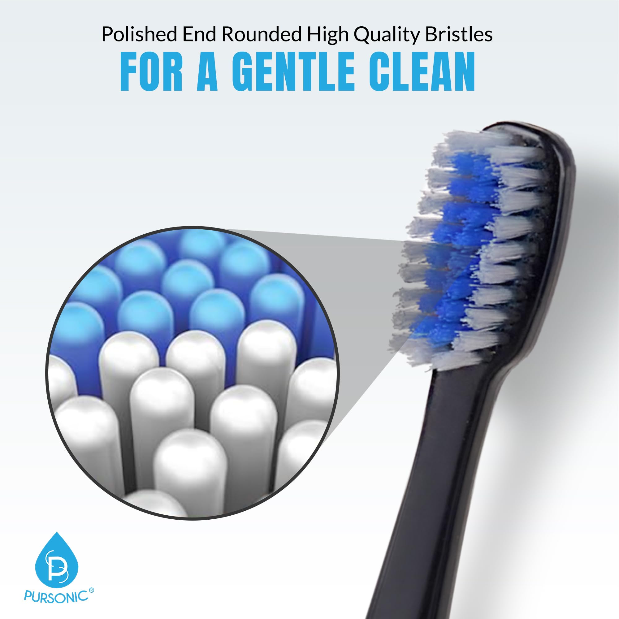 Pursonic Electric Toothbrush Heads - 8 Pack Electric Toothbrush Replacement Brush Heads for Teeth and Gum Care - Tooth Brush Heads for S750 (White)