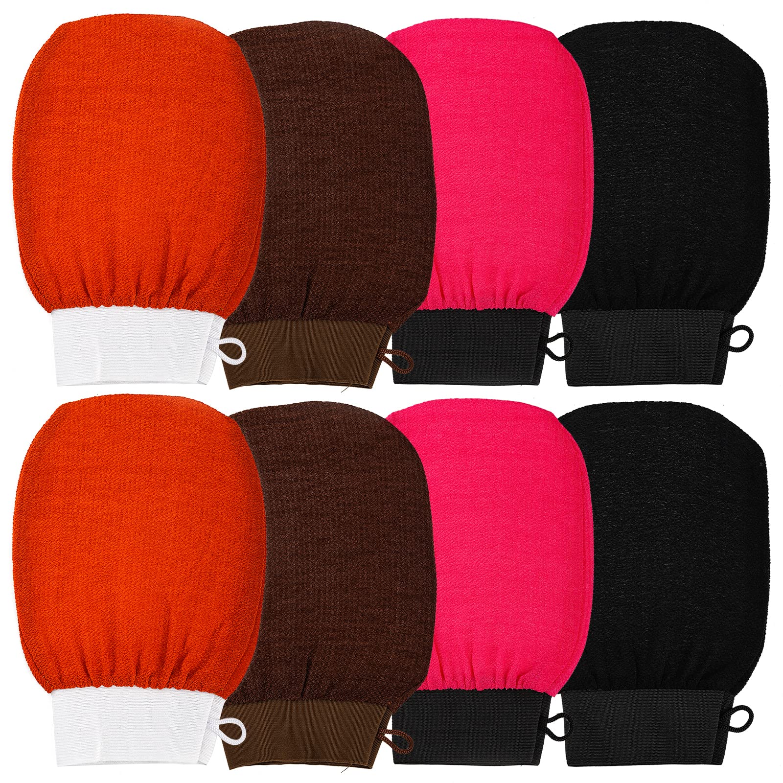TOPZEA 8 Pack Exfoliating Glove, Body Scrub Korean Exfoliating Mitt Exfoliating Scrub Washingcloth Dead Skin Remover for Body, Exfoliation, Keratosis Pilaris