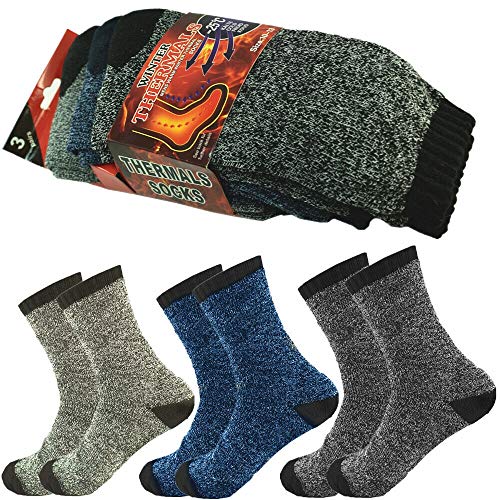 3 Pairs Winter Socks Super Warm Comfortable Heavy Duty Thermal Heated Sock Warming Foot Feet Boots Size 10-13 Polyester