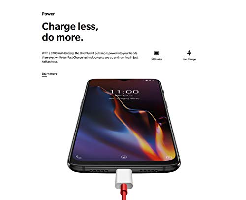 OnePlus 6T A6013 128GB Storage + 8GB Memory T-Mobile and GSM + Verizon Unlocked 6.41 inch AMOLED Display Android 9 - Mirror Black US Version