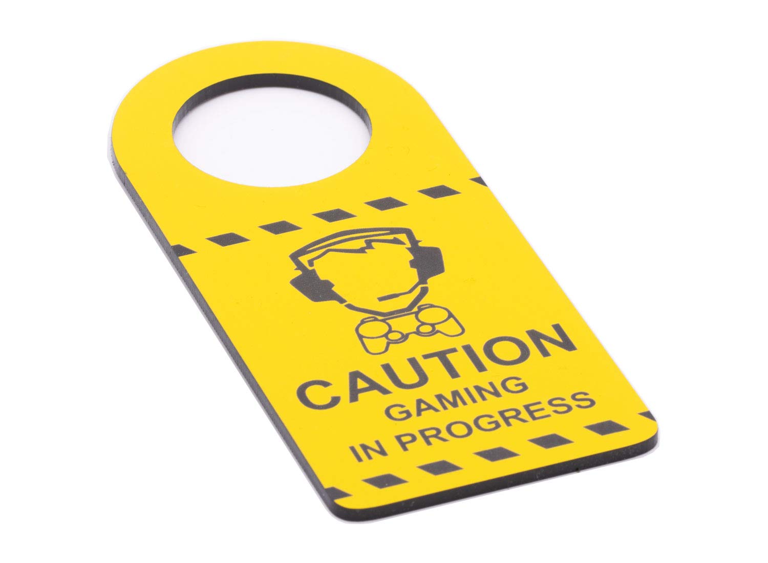 High Visibility Yellow and Black Do Not Disturb Gaming Door Hanger Sign