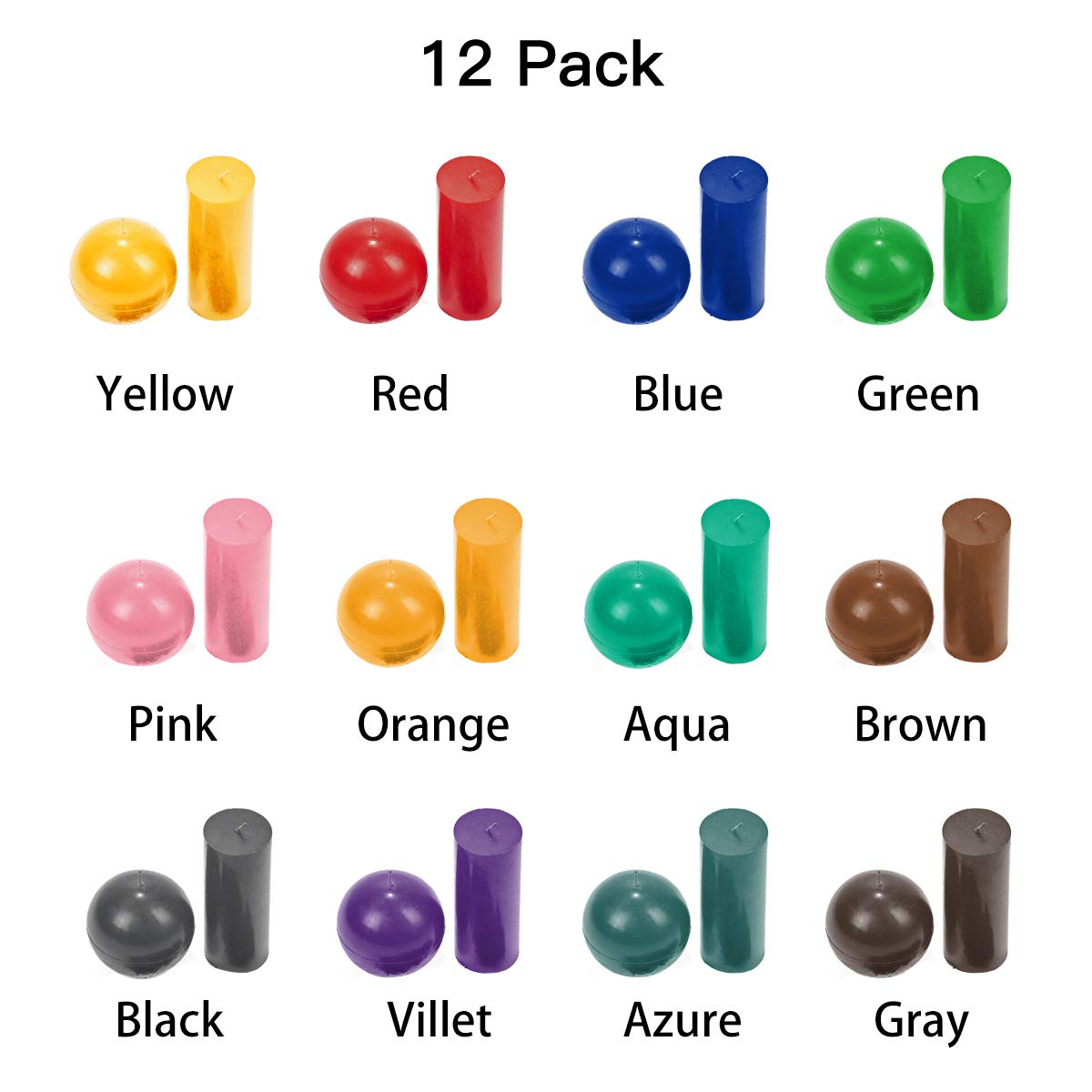 A Great Choice of 12 Popular Colors Candle Wax Dye for Candle Making, 60g Soy Wax Dye for Making 100 lb Wax, DIY Scented Candles