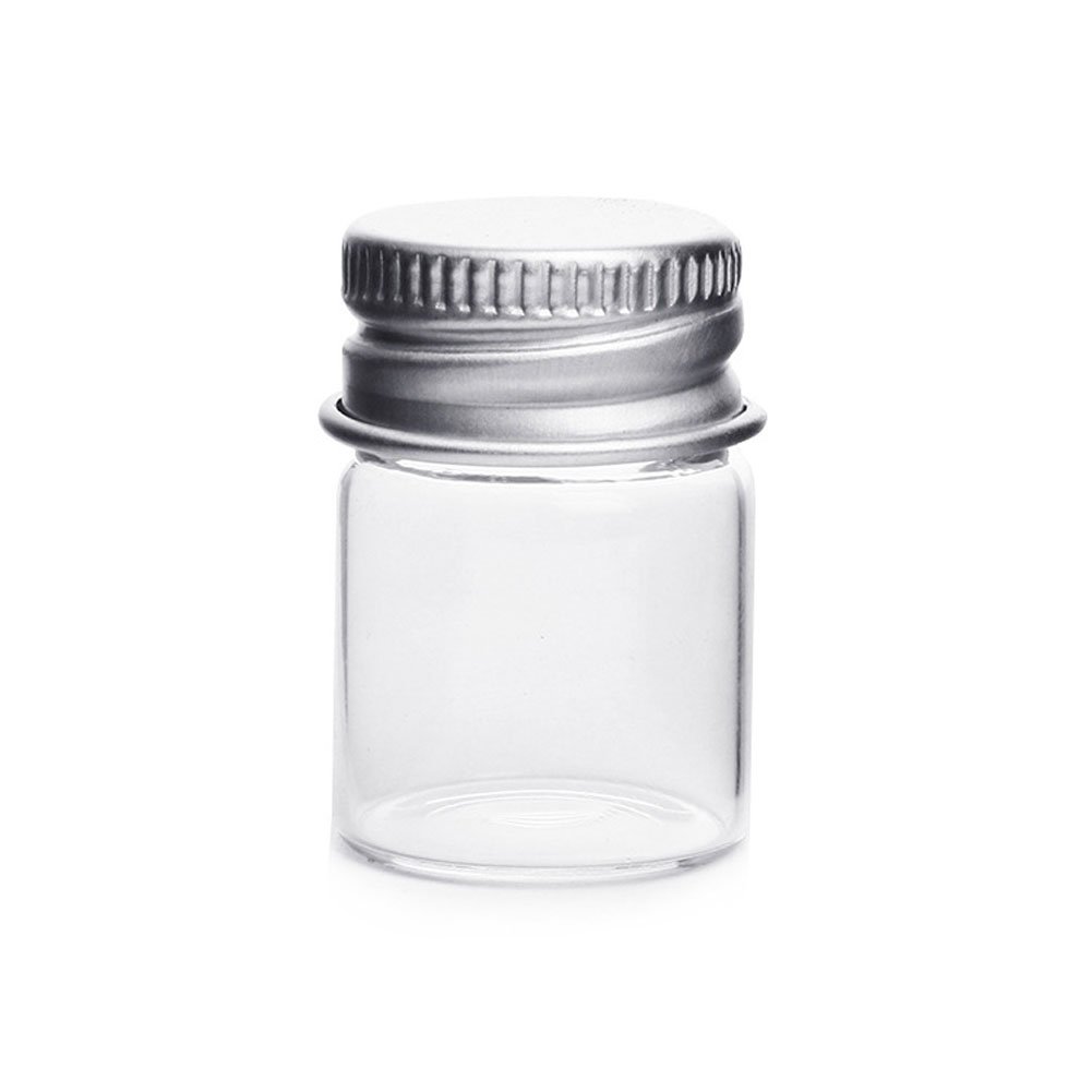 lasenersm 10Pcs/5ML Empty Sample Glass Bottles Jars Vials Case Container with Screw Caps,Transparent
