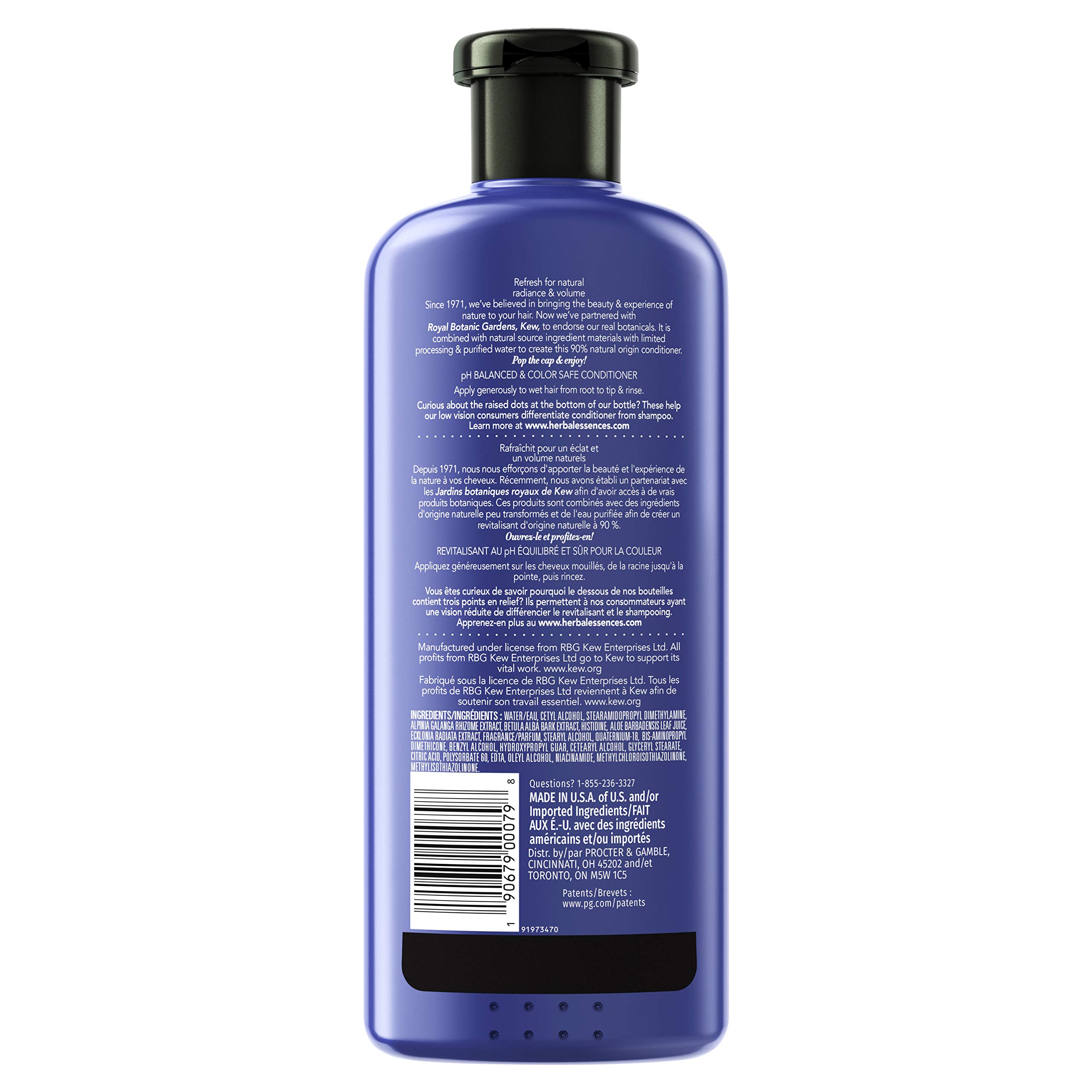 Herbal Essences Bio:Renew Blue Ginger Conditioner, Paraben Free, Safe for Color-Treated Hair, 13.5 Fl Oz