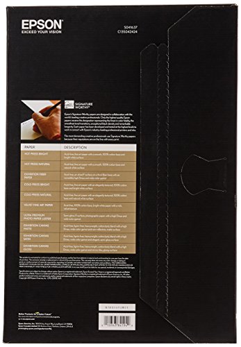 Epson S041637 Velvet Fine Art Paper, 13 x 19, White (Pack of 20 Sheets)