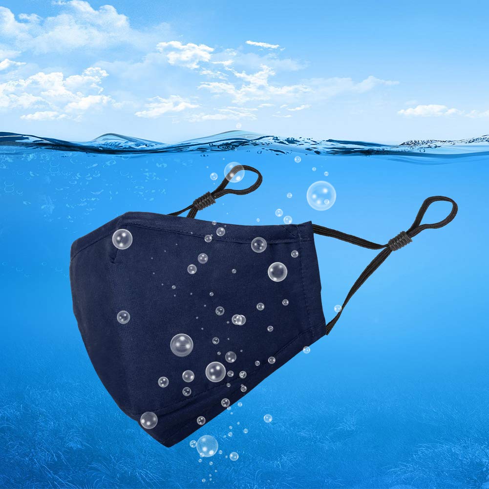 4PCS Cotton Face Mask-Navy Blue