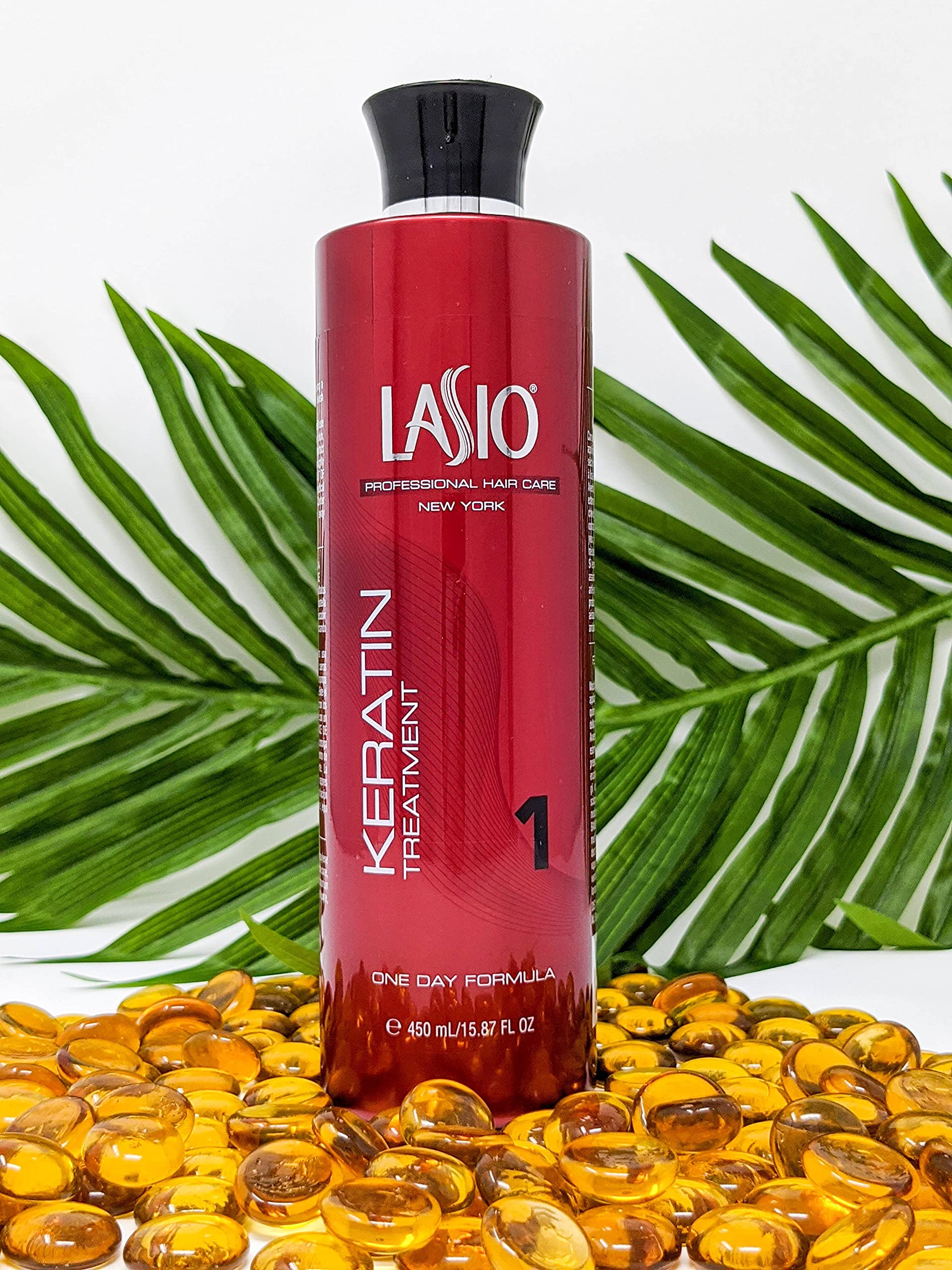 Lasio Keratin Treatment One Day Formula – Infused with Amber Extract – Lightweight Conditioner – Frizz Free – Reduce 90% Curls Quickly – Fume Free – Professional Salon Level Grade – 35.27 Fl. Oz
