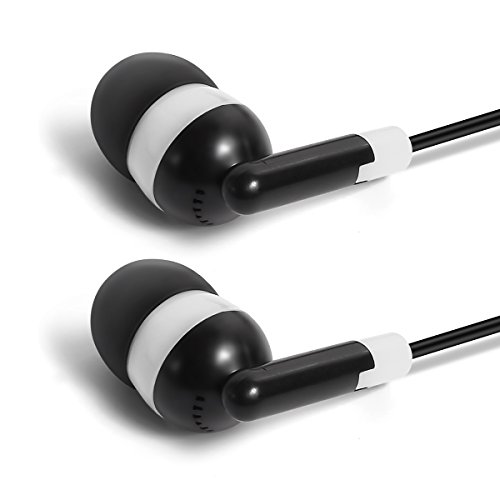 Keewonda Bulk Earbuds Headphones Wholesale Earphones, 100 Pack Disposable Ear Buds Bulk Individually Wrapped Headphones for School Classroom Students