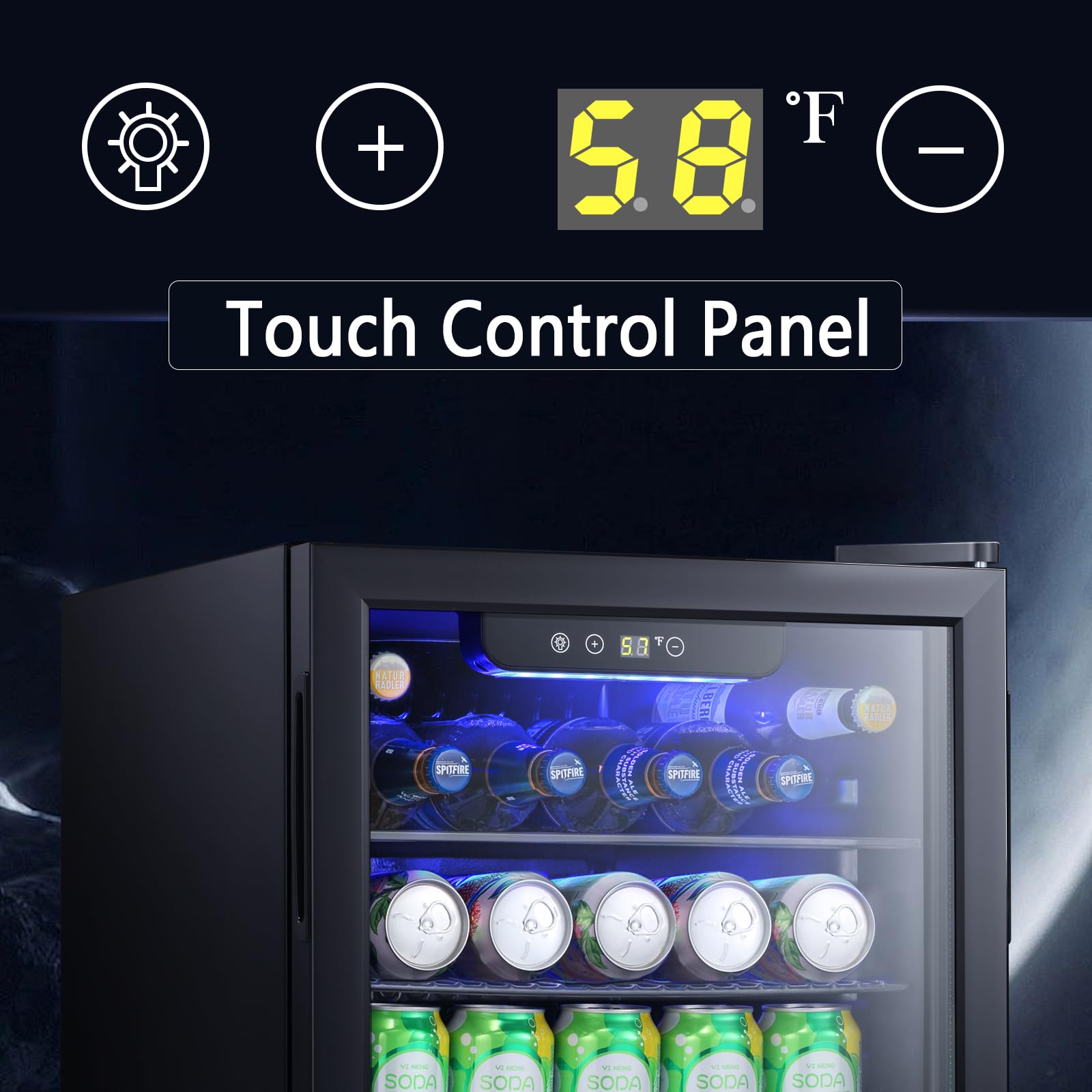 Antarctic Star 100 Can Beverage Refigerator/Mini Wine Cellar Fridge for Soda Beer or Wine,Small Drink Dispenser, for Office or Home,Freestanding, 2.6 Cu. Ft.Black