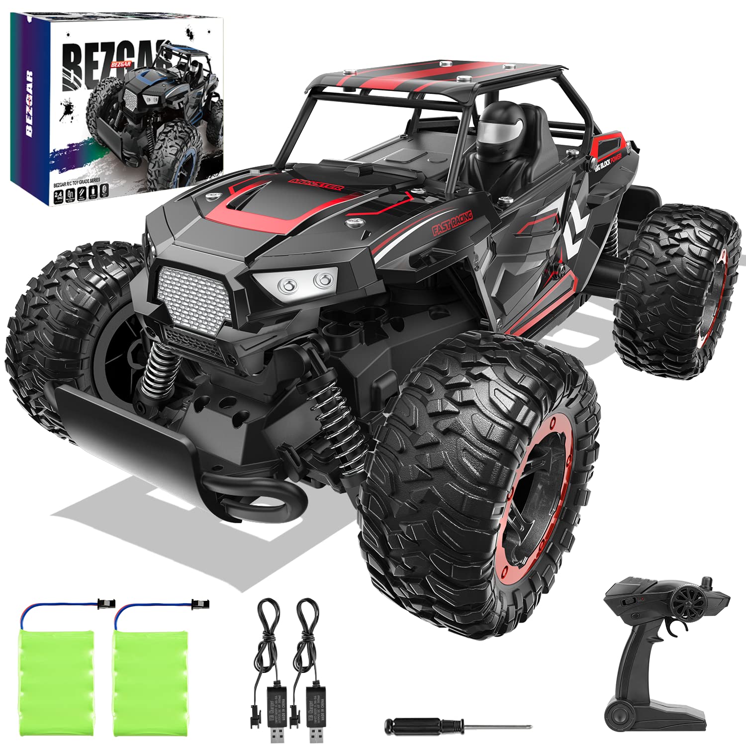 BEZGAR Spare Parts Accessories 6V, 800mAh Nickel-Cadmium Battery (1) + USB Charger (1) 17/18 (TB141/TB142) Toy Grade 1:14 Scale Remote Control Car