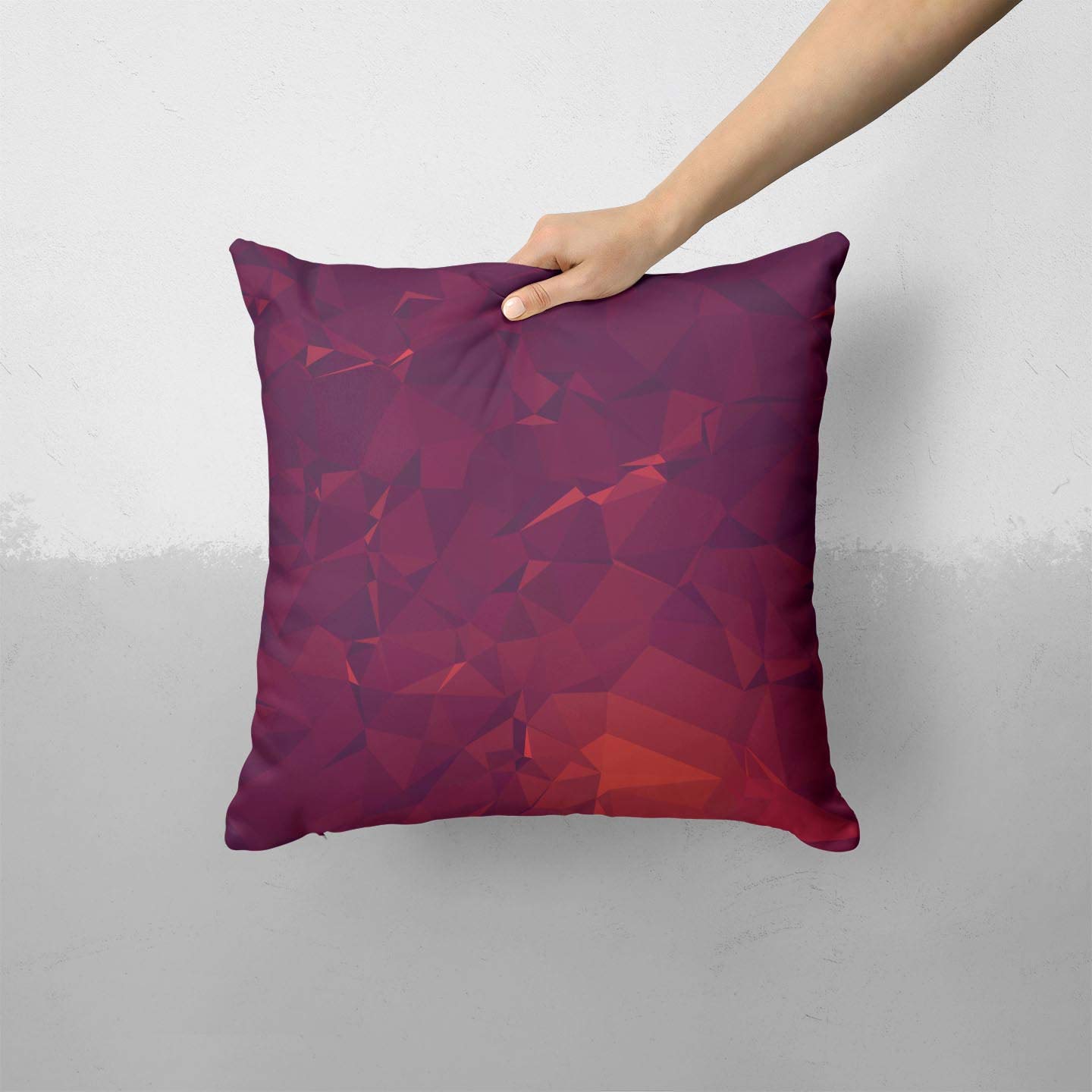 iiRov Red and Burgandy Geometric Shapes - Custom Decorative Home Decor Indoor or Outdoor Throw Pillow Cover for Sofa, Bed or Couch Cushion (Pillow CASE Cover ONLY)