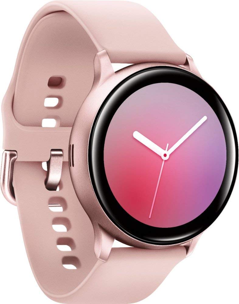 SAMSUNG Galaxy Watch Active2 (Silicon Strap + Aluminum Bezel) Bluetooth - International (Pink Gold, R830-40mm)