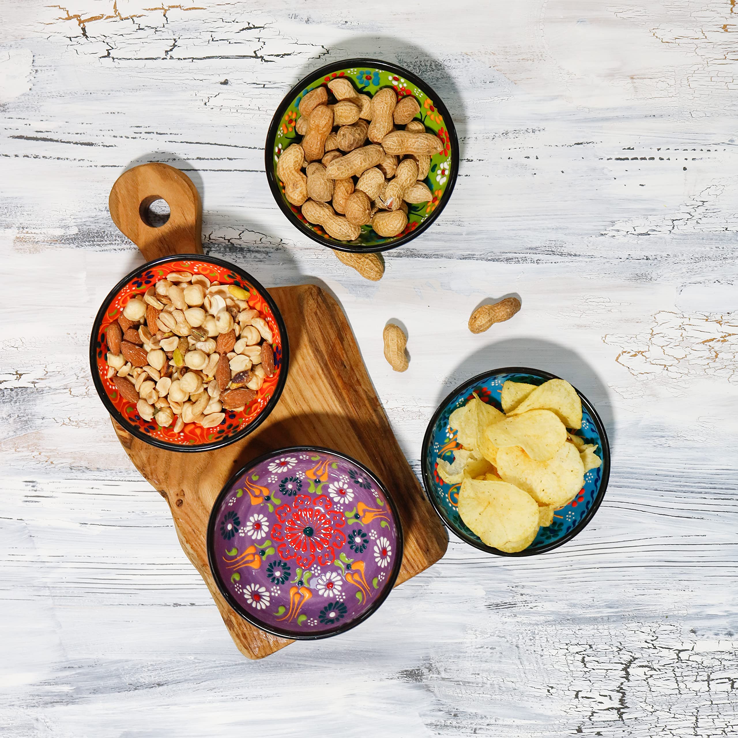 Ali Ceramic Bowls 4.72 Inches Set of 4 Dishwasher Microwave Safe Ceramic Bowls for Cereal Salad,Fruit,Vegetable,Ice Cream,Soup,Yoghurt,Olive,Cheese,Colorful Eating Cup