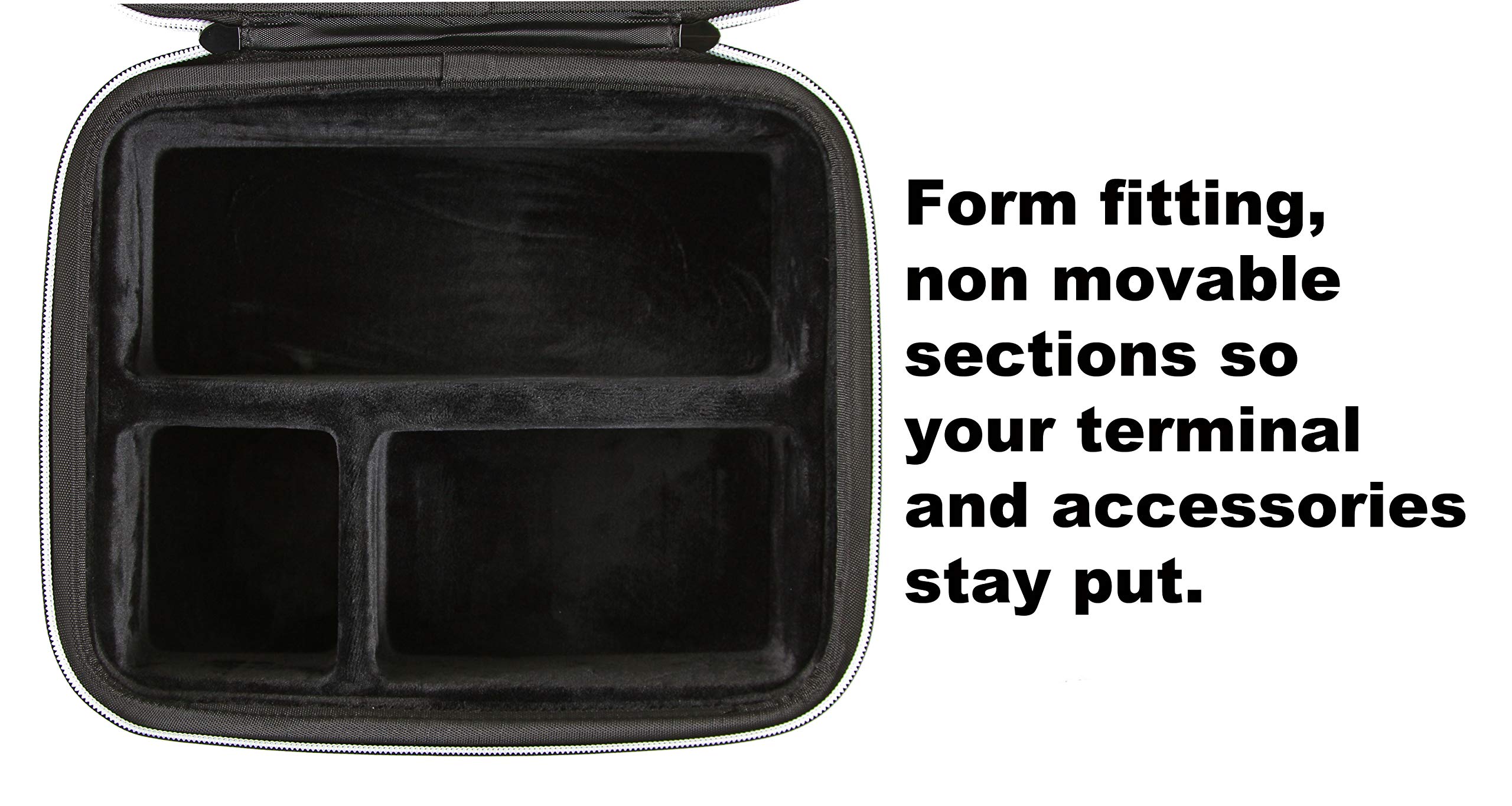 2TUFF Square Reader Case - Fits Square Terminal Charger and 4 Square Card Reader Receipt Paper Rolls - Hard Case for Square Travel Printer is Perfect Carry Case and Protection for Square POS System