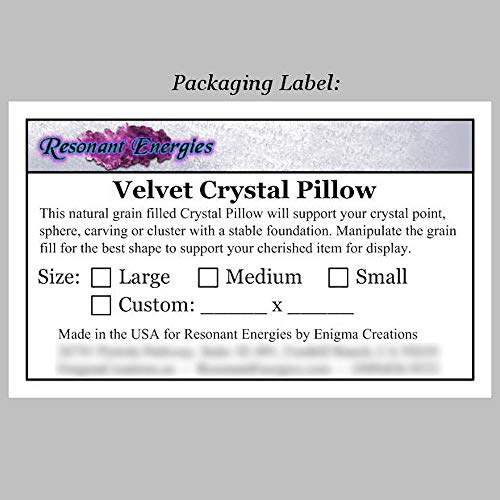 Resonant Energies 5.5 Inch Large Black Velvet Crystal Pillow Display Pad, Square, CPV3L
