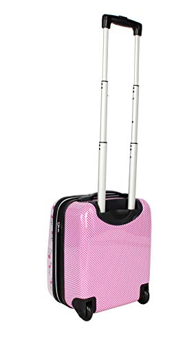 Betsey Johnson Designer Underseat Luggage Collection - 15 Inch Hardside Carry On Suitcase for Women- Lightweight Under Seat Bag with 2-Rolling Spinner Wheels (Flamingo Strut)