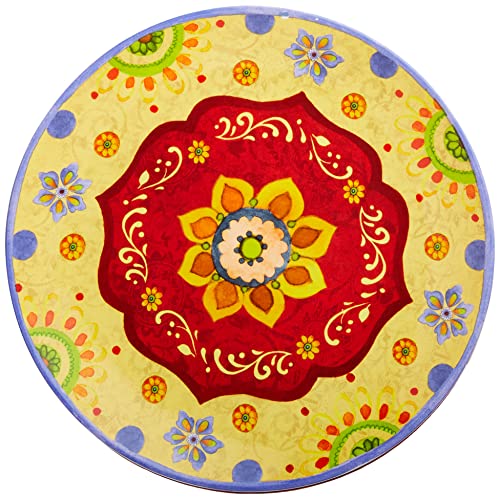 Certified International Tunisian Sunset 9" Dinner Plates, Set of 4, 10.5", Multicolor