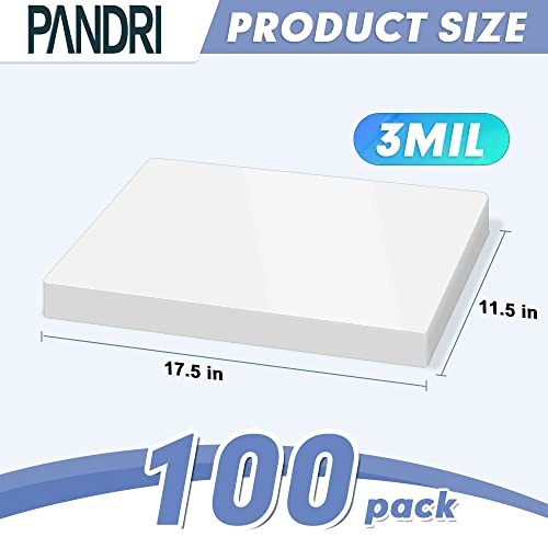 Laminating Sheets, PANDRI 100 Pack Thermal Laminating Pouches Holds 11 x 17 Inch, 3 Mil Plastic Laminator Paper 11.5 x 17.5 Inch, Clear Round Corner