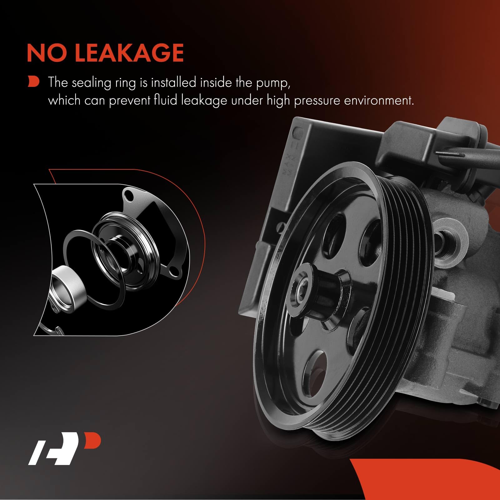 A-Premium Power Steering Pump, with Pulley & Reservoir, Compatible with Ford Focus 2006-2011, Transit Connect 2010-2011, 2.0L 2.3L 2.5L Gas, Replace # N7120153, 6S4Z3A674A