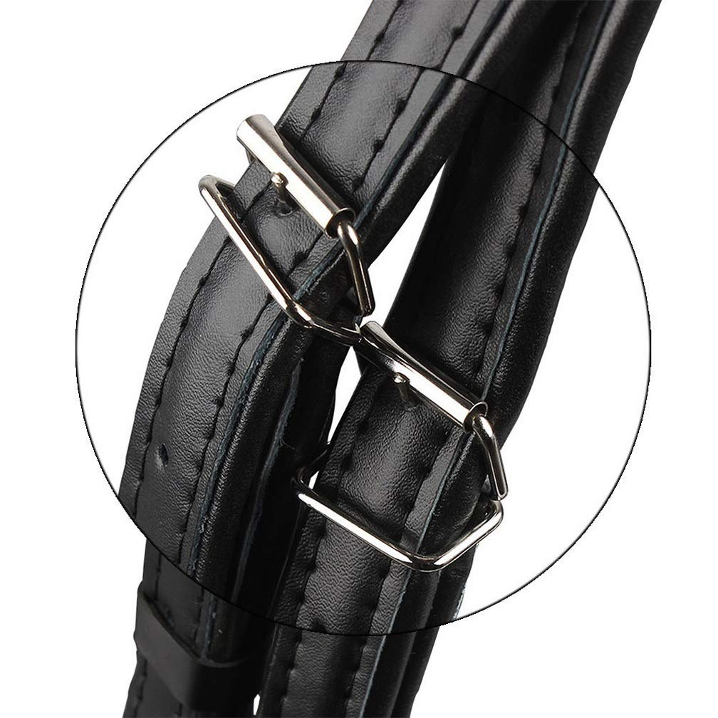 BIBISTORE Soft Leather Adjustable Accordion Shoulder Harness Straps Instrument Accessories (Black)