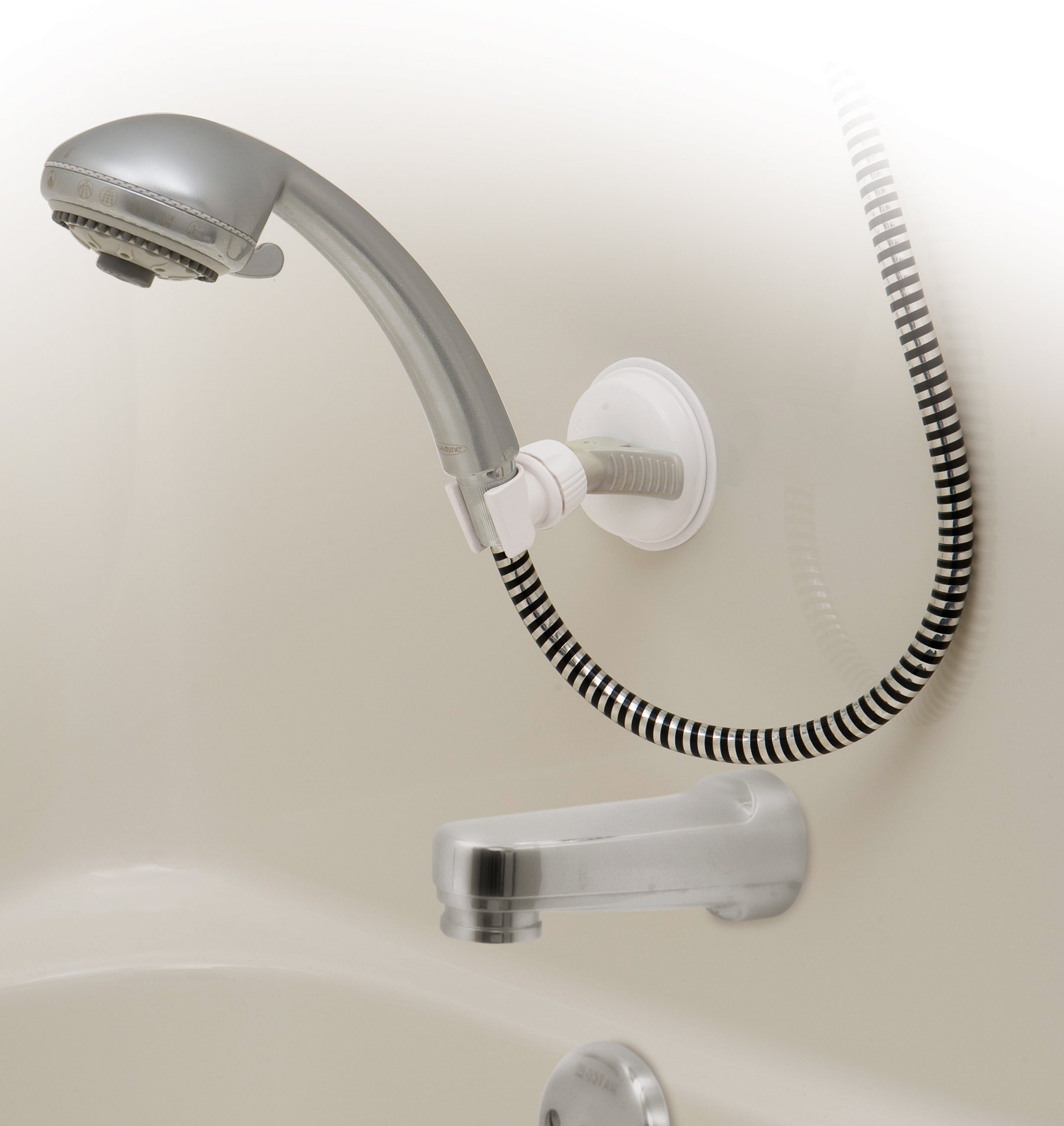 Changing Lifestyles Safe-er-Grip Portable Shower Arm, Contrasted White with gray accents