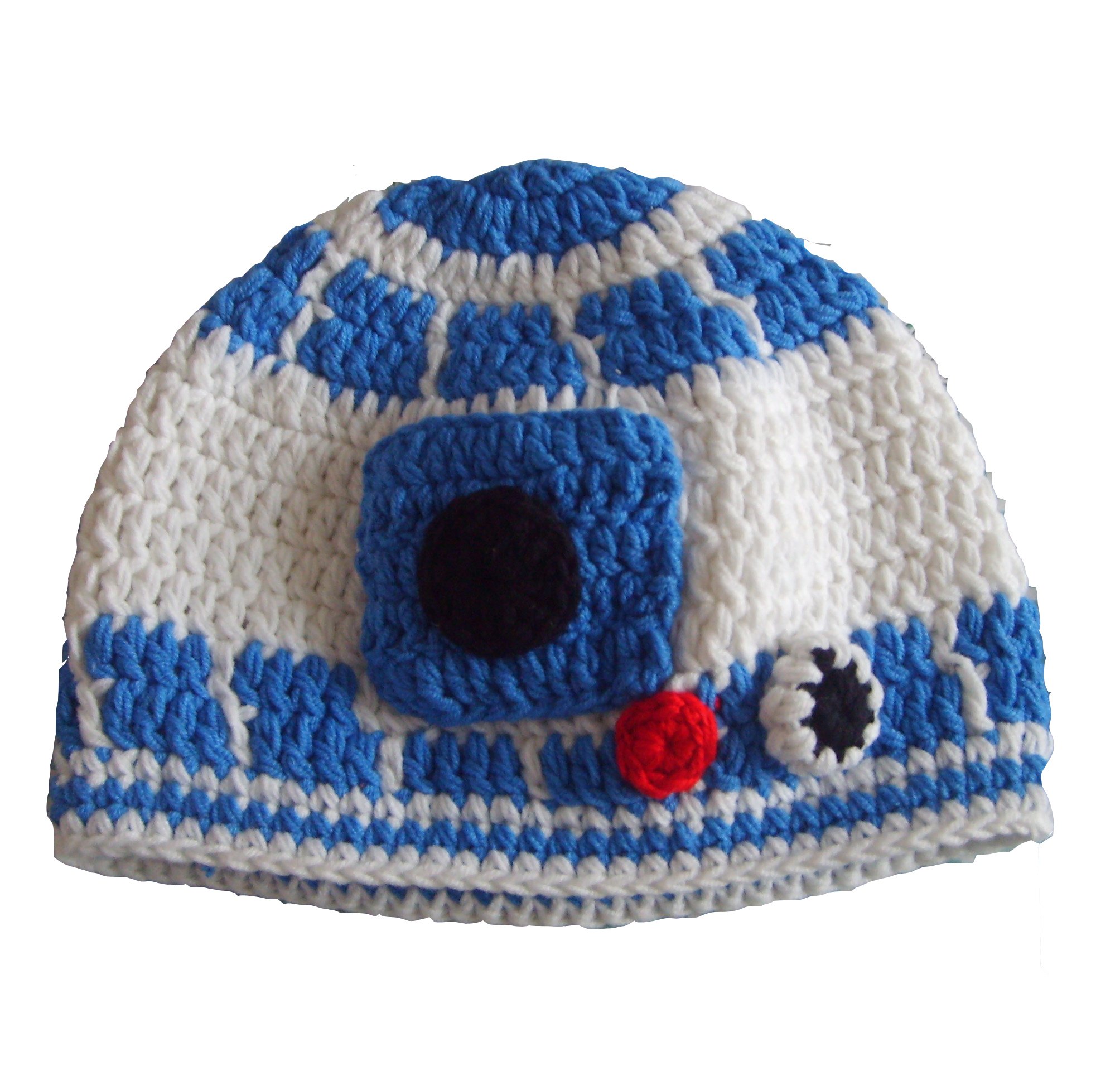 Handmade Milk Protein Cotton Yarn Star Wars Baby R2D2 hat Droid hat in Blue - Multiple (0-3 Months)