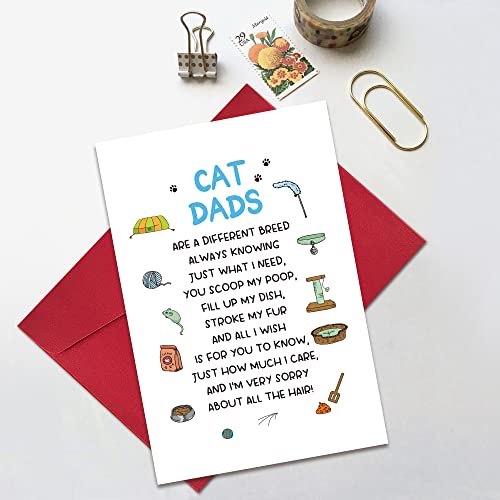 Funny Father’s Day Gifts for Cat Dads, Cute Father’s Day Card Gift for Cat Lover Owner, Cat Dads Card Gift