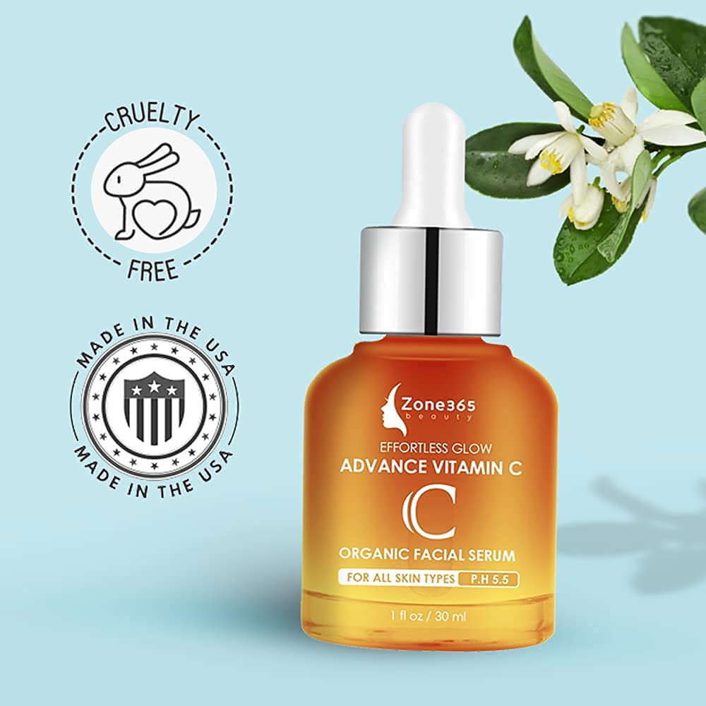 Zone - 365 Vitamin C Topical Face Serum with Hyaluronic Acid, Vitamin E, and Retinol to Remove Dark Spot - 1fl oz