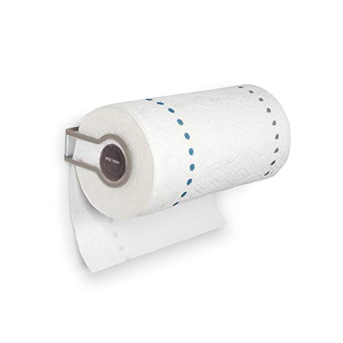 Spectrum Diversified Cora Mount Holder, Storage for Wall or Under Cabinet Kitchen Accessory to Hold Paper Towels, Easy to Clean Plastic, Warm Gray/Clear