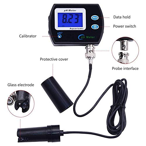 Y-LKUN Water Quality Meter PH Meter Tester Accurate Digital Pen PH-990 Pocket Aquarium Wine LCD PH Test with Large Screen Measuring Tool Moisture Meter