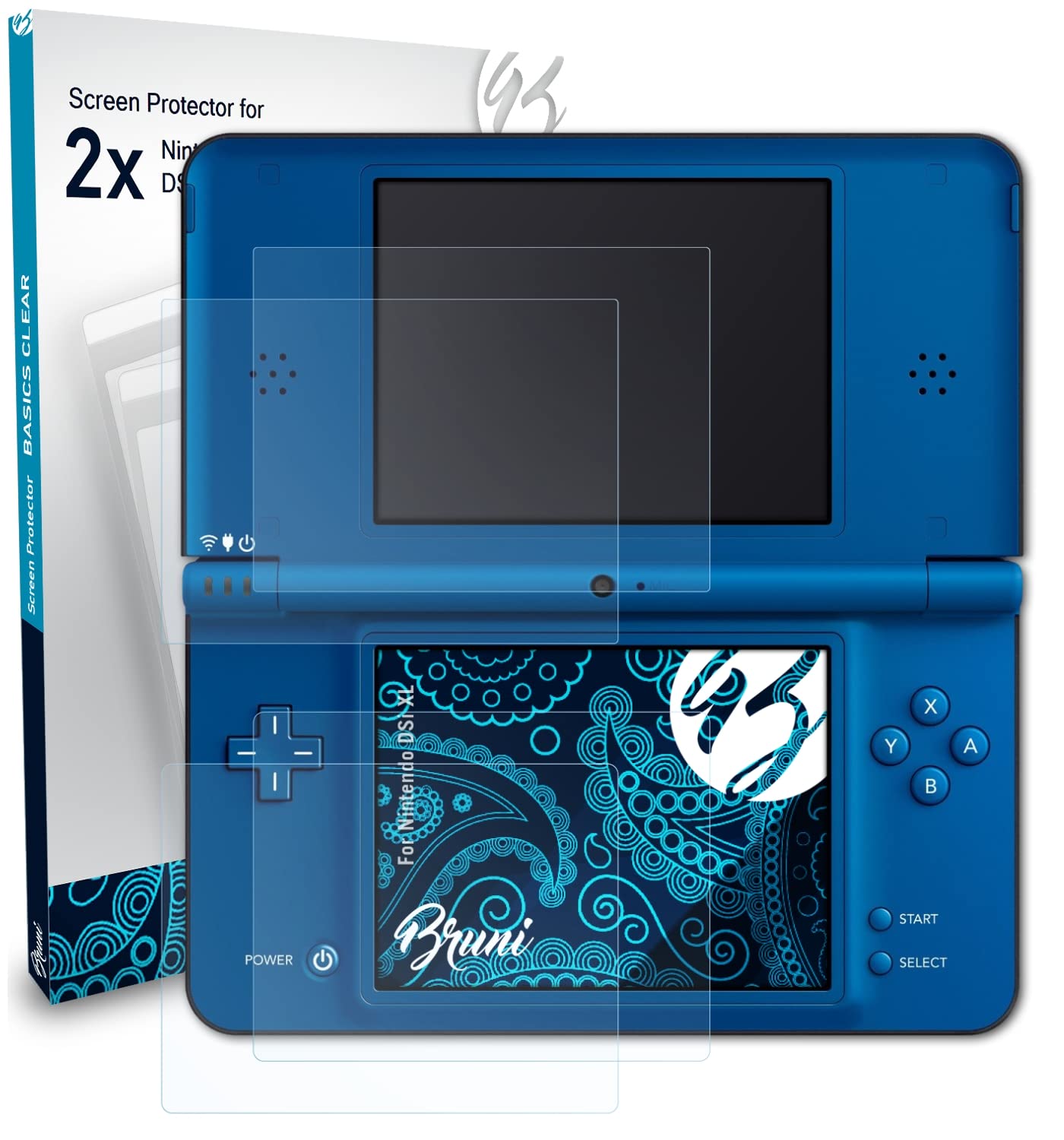 Bruni Screen Protector compatible with Nintendo DSi XL Protector Film, crystal clear Protective Film (Set of 2)