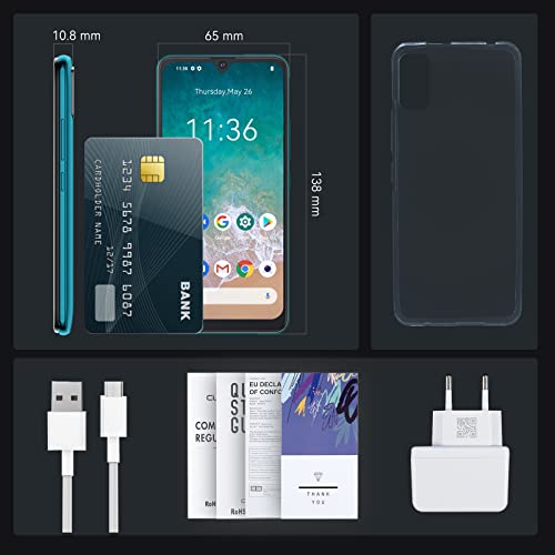 CUBOT Note 8 Smartphone Without Contract, 4G Android 11 Mobile Phone, 5.5 Inch HD Display, 13MP + 5MP Camera, 3100mAh Battery, 2GB/16GB, 128GB Expandable, Dual SIM