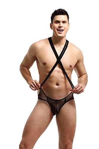 4UFIT Men's Jockstrap Leotard Underwear Jumpsuits Wrestling Singlet Bodysuit
