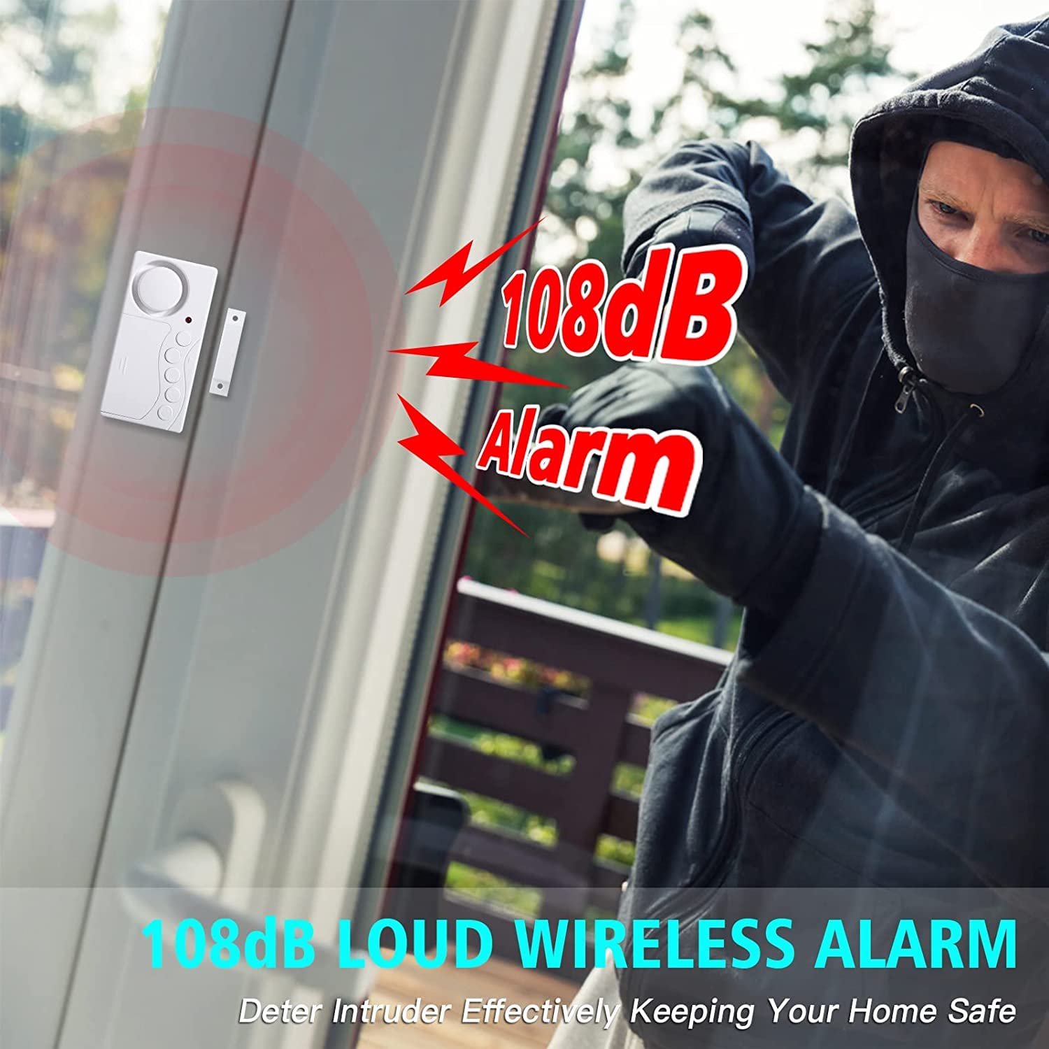 WSDCAM Freezer Door Alarm with Delay When Left Open, 3/15/30/60 Seconds Adjustable Delay Refrigerator Alarm Wireless Fridge Alarm Door Open Alarm Loud 108 dB
