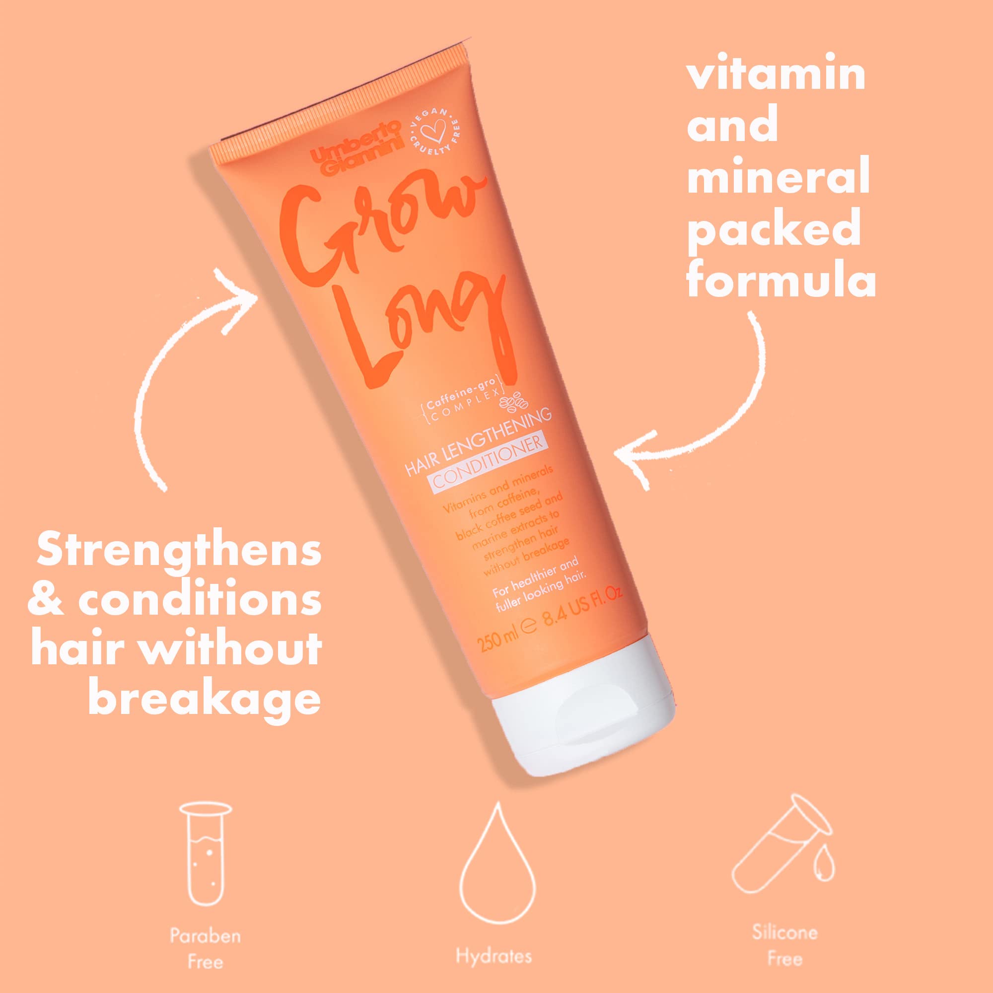 Umberto Giannini Grow Long Lengthening Conditioner Hydrate and Strengthen Vegan Cruelty Free