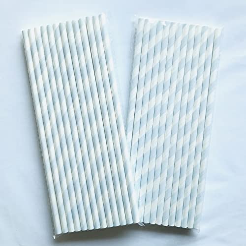 500 pcs Party Disposable Paper Drinking Straws Bulk, Colored Cheap Restaurant Coffee Cocktail Juice Bar Kids Baby Bridal Shower Wedding Birthday Craft Lollipop Cake Pop Sticks (Pastel Blue)