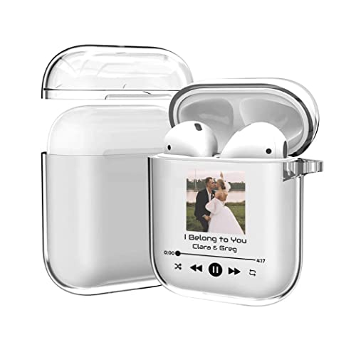 Custom Song AirPods Clear Case with Your Photo - Personalized AirPods Case with Keychain Add Your Music Album Cover