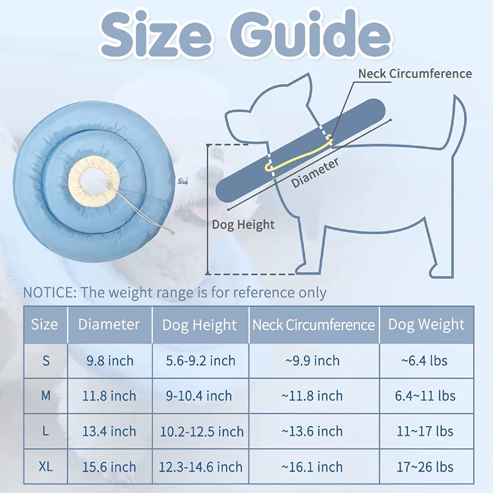 ANWA Soft Dog Cone for Small Dogs, Adjustable Dog Cone Alternative After Surgery, Waterproof Dog Recovery Collar for Small and Medium Dogs