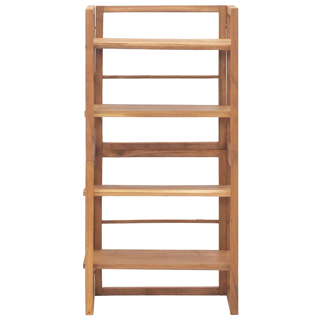 vidaXL Solid Teak Wood Shelving Unit 23.6"x11.8"x47.2" – Adjustable Shelves - Colonial Style - Indoor Storage - Ideal for Home & Office Use - Brown'