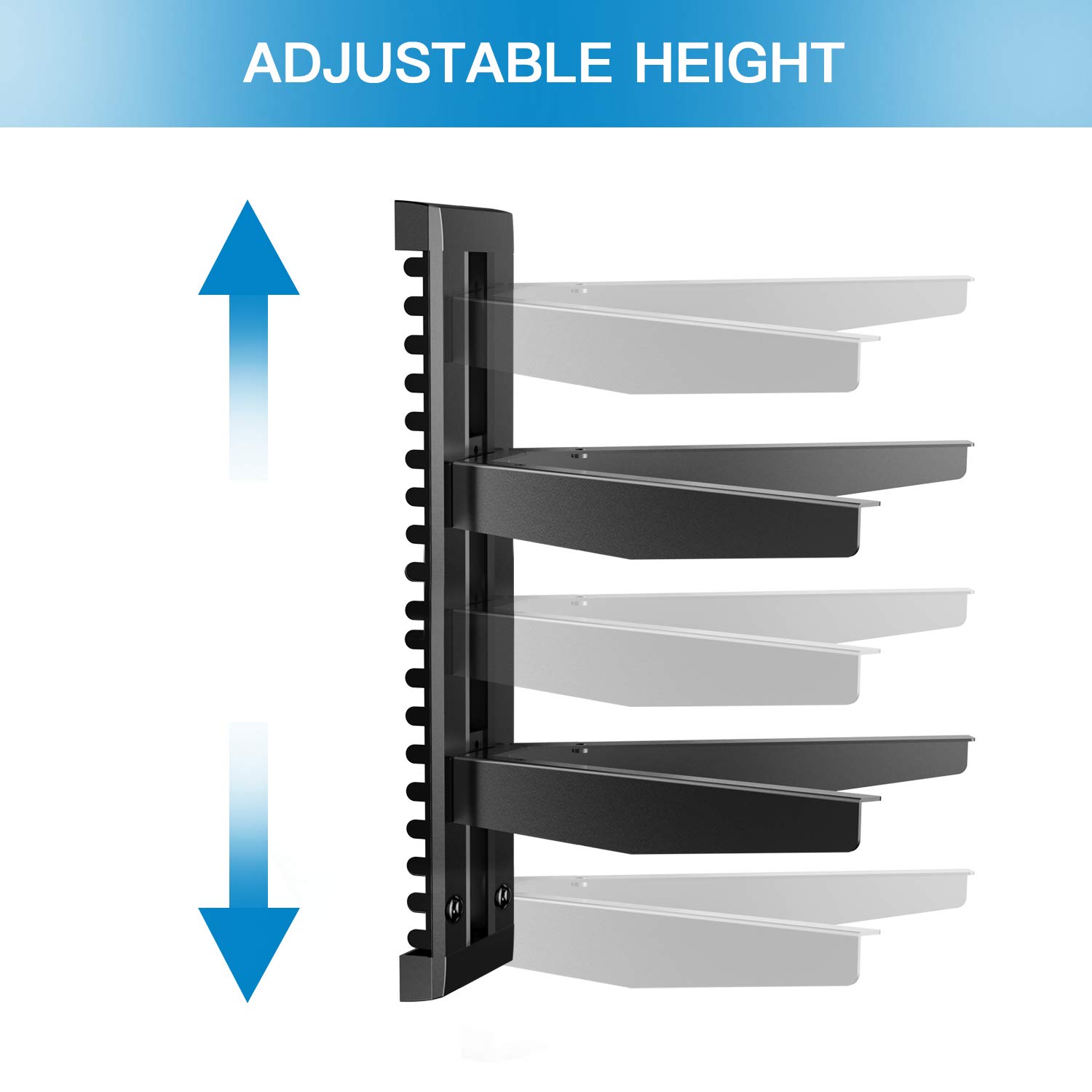 PERLESMITH Floating Wall Mounted Shelf Double AV Shelf with Strengthened Tempered Glasses for DVD Players,Cable Boxes, Games Consoles, TV Accessories - Holds up to 16.5 lbs PSDSK2-1