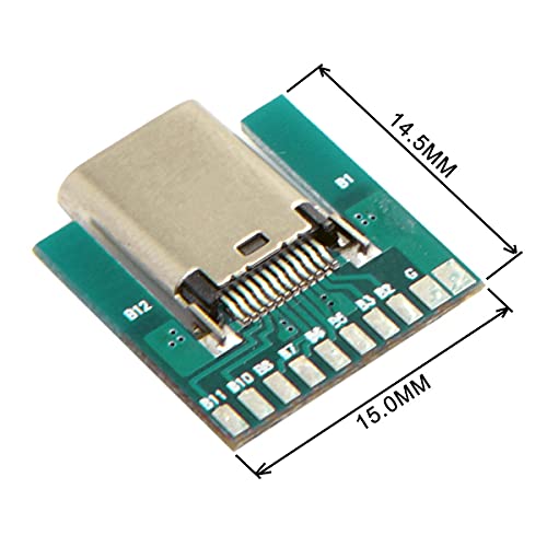 chenyang USB C DIY Connector USB 3.1 Type C 24Pin Male Plug & Female Socket Port Repair Replacement Solder Adapter with PCB Board