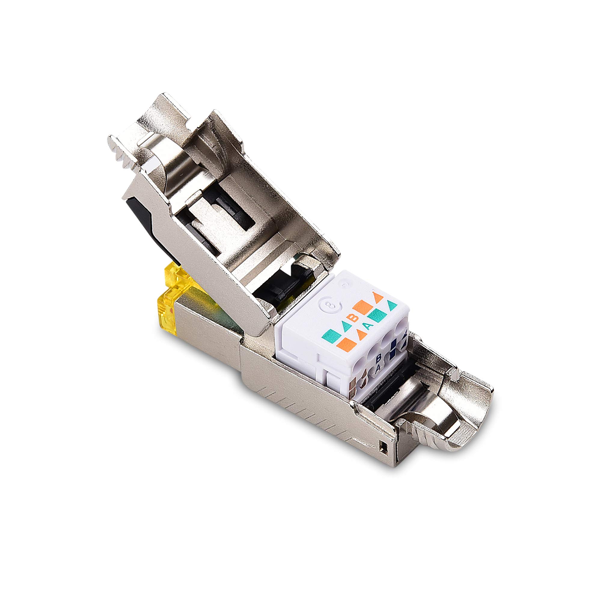 Cable Matters 6-Pack Tool Free Shielded RJ45 Cat 8, Cat8 Field Termination Plug, Cat8 Connector, Cat8 Plug
