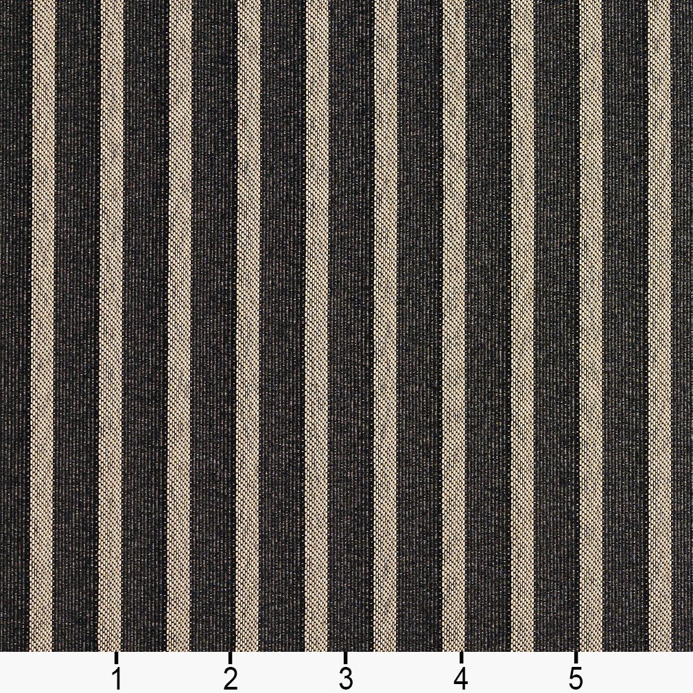 B615 Black Striped Jacquard Woven Upholstery Fabric by The Yard