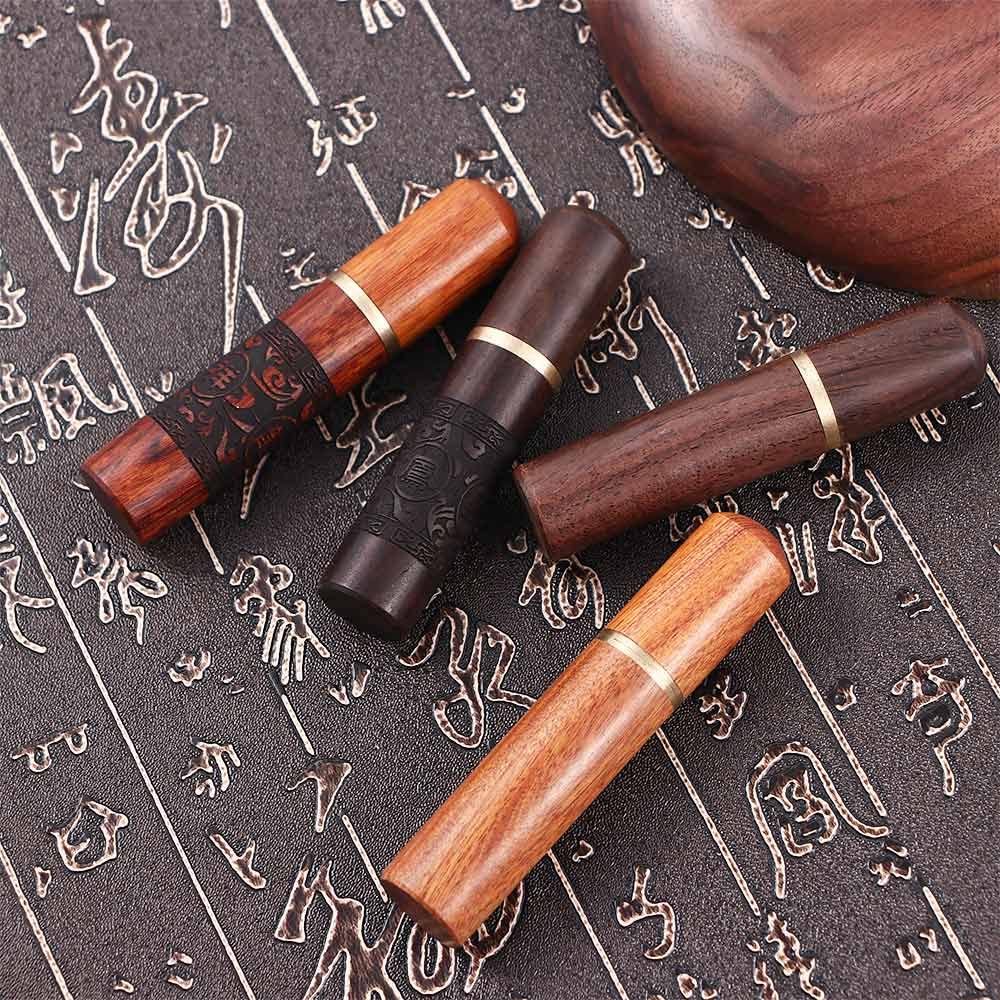 Portable Wooden Sewing Needle Box, Sewing Needles Holder Sewing Storage Tubes for Sewing Embroidery Hand Crafts, Toothpick Containers Wood Case (brown-no pattern)