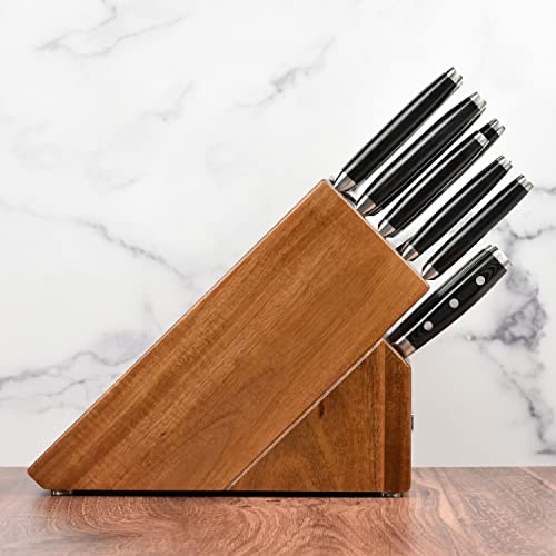 Enso HD 16 Piece Knife Set - Made in Japan - VG10 Hammered Damascus Stainless Steel with Acacia Block