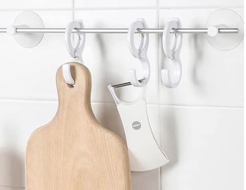 White Hanging Hooks, Multi-Purpose Hanging Hooks Hangers,Table Edge Hook,Hook Clip,Hanging Clips Hook,Windproof Hook, for Home, Office, Workshop, Exhibition(6 PCS, White)