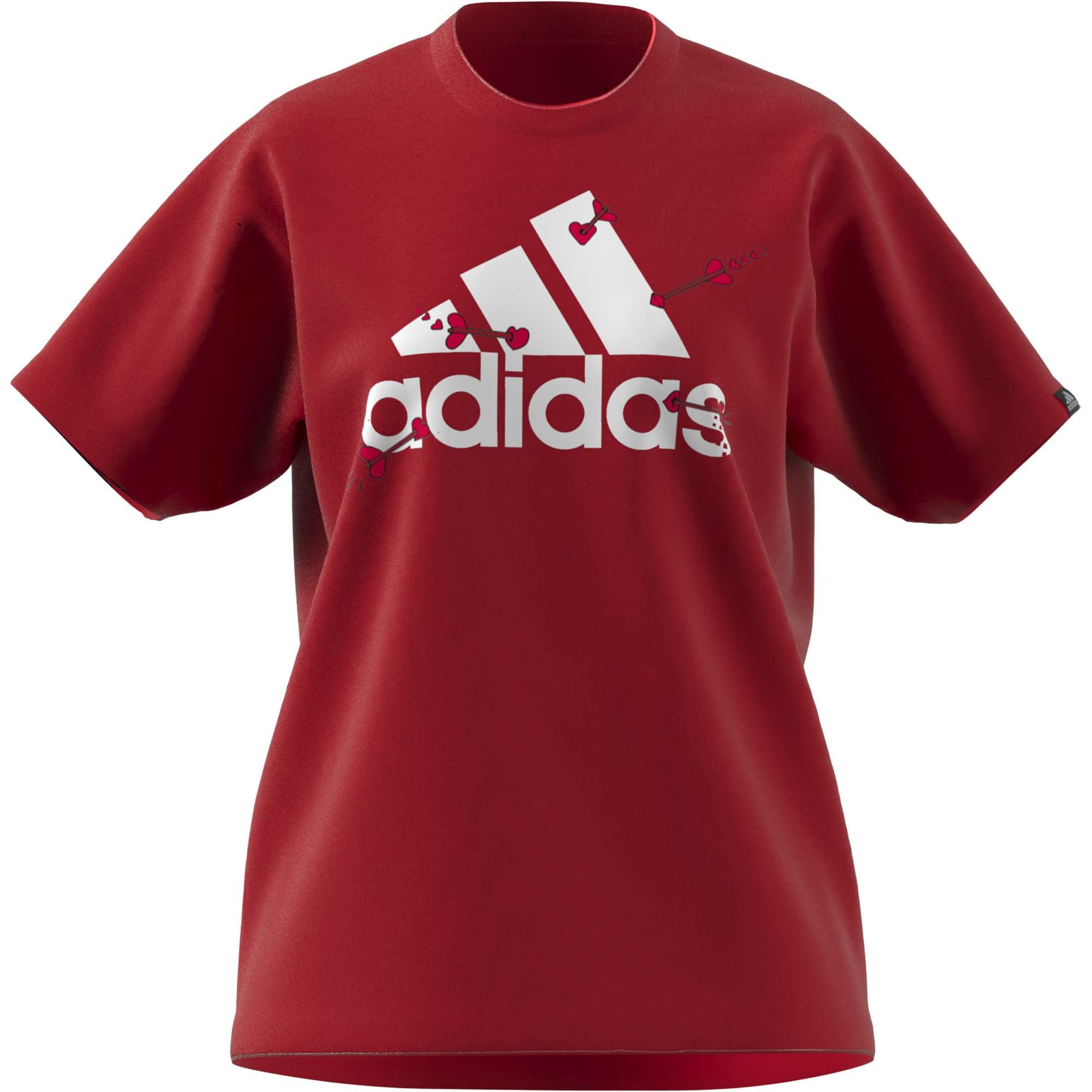 adidas womens Valentine Graphic Tee Scarlet Medium