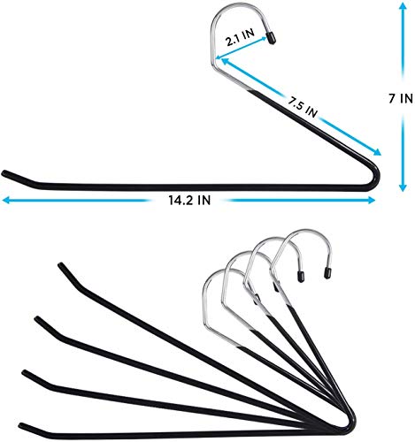 IPOW Heavy Duty Metal Pants Hangers, 24 Pack Jean Hangers for Closet, Open Ended Clothes Hanger for Pant Slack Trouser Scarf, Space Saving, Non Slip