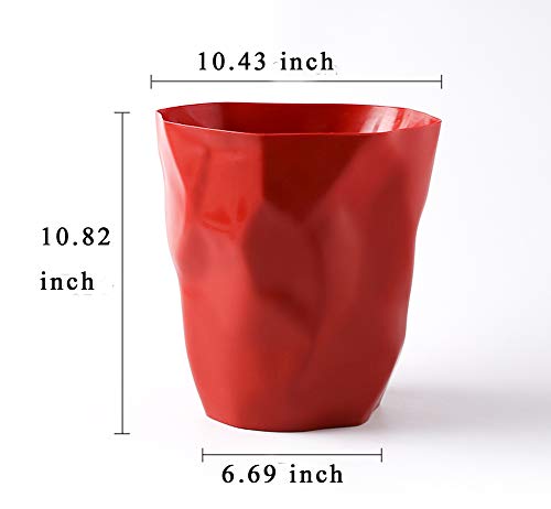 Peacewish Square Red Trash Can Wastebasket, Garbage Container Bin for Bathrooms, Powder Rooms, Kitchens, Home Offices (red, Pack of 1)