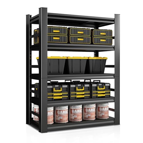 63" H|32" W All-Metal Garage Shelving Unit and Storage-Easy Assembly Shelves|Heavy-Duty Adjustable Shelf 5 Tier Rack|Waterproof Rust-Resistant Storage Shelves for Industrial Warehouse Basement